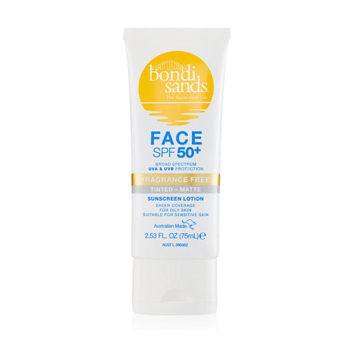 Bondi Sands Tinted Matte Sunscreen Lotion SPF50+ - Fragrance Free 75ml ...